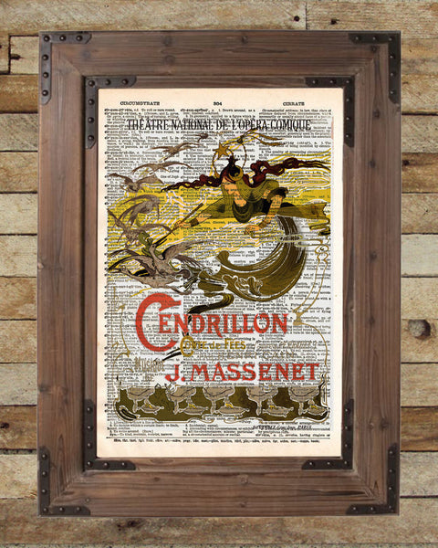 Musical theatre poster, Cinderella Opera poster 1899, vintage dictiona ...